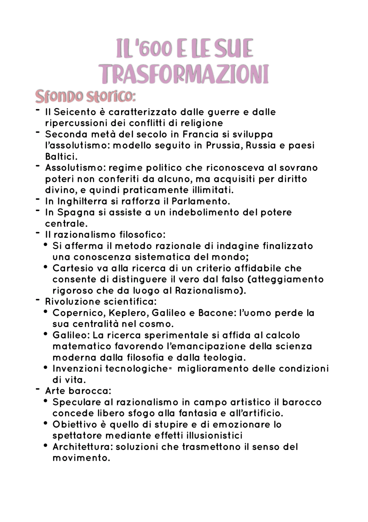 Pedagogia Del Seicento Docsity