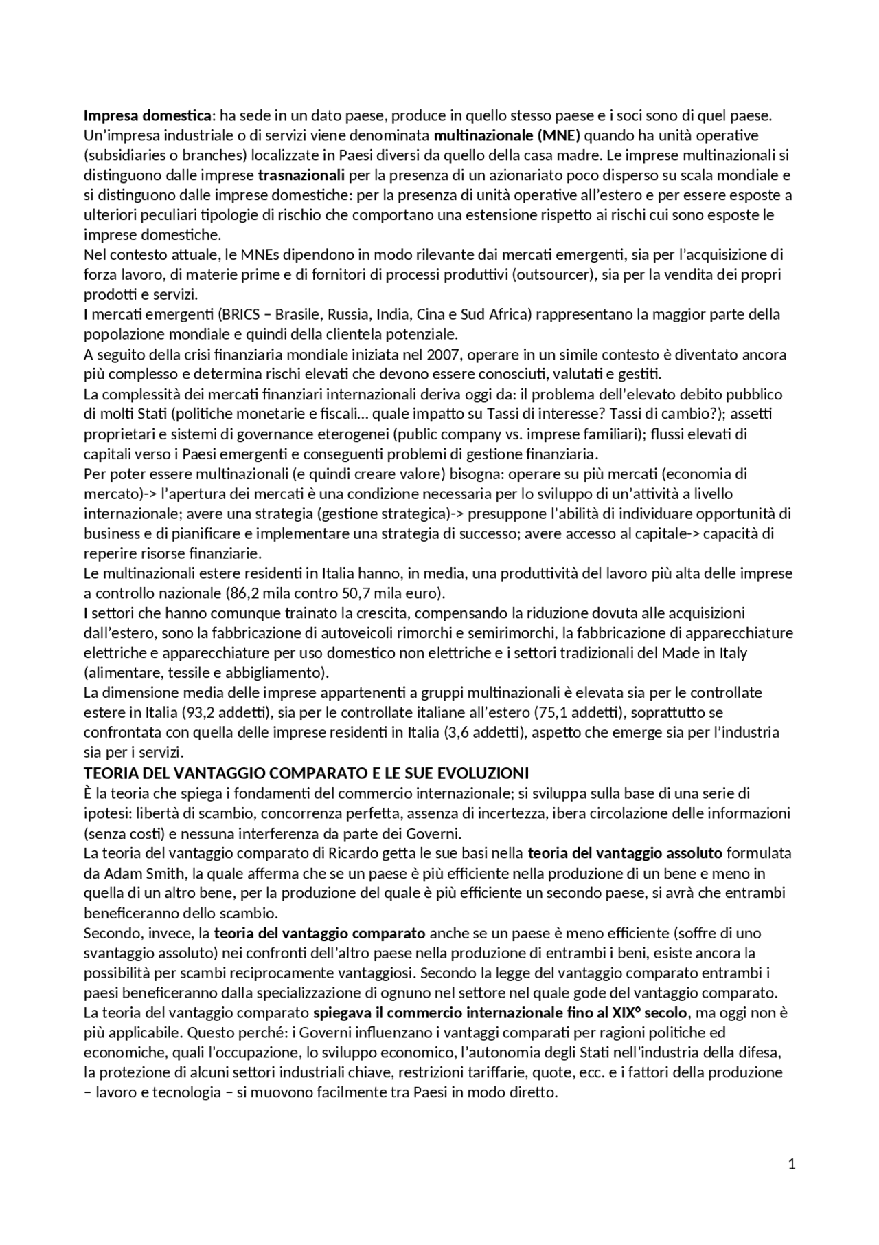 Governance E Gestione Del Rischio Modulo 1 Docsity