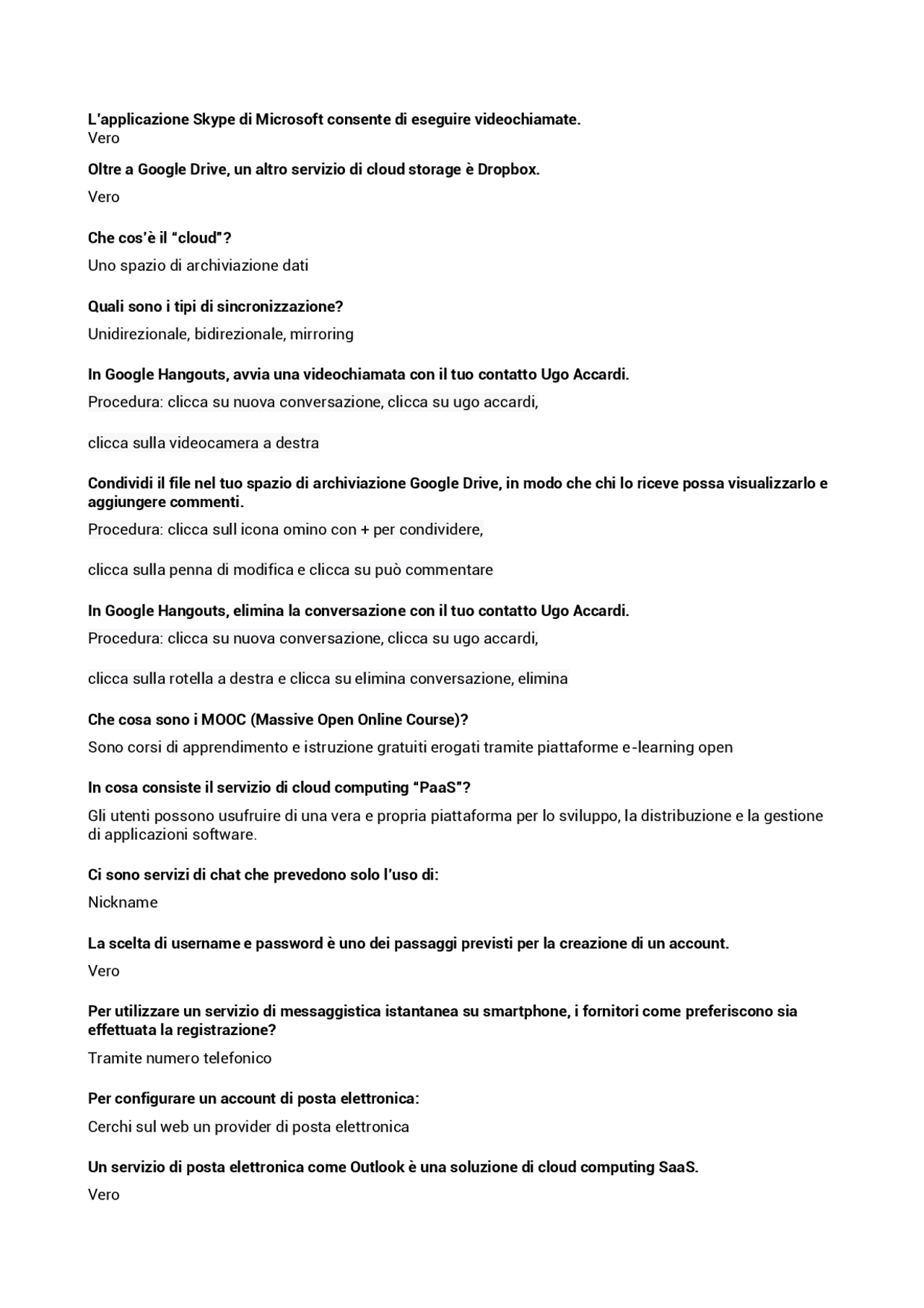 Eipass 3 Modulo Prove Desame Computer Science Aprile 2021 Docsity