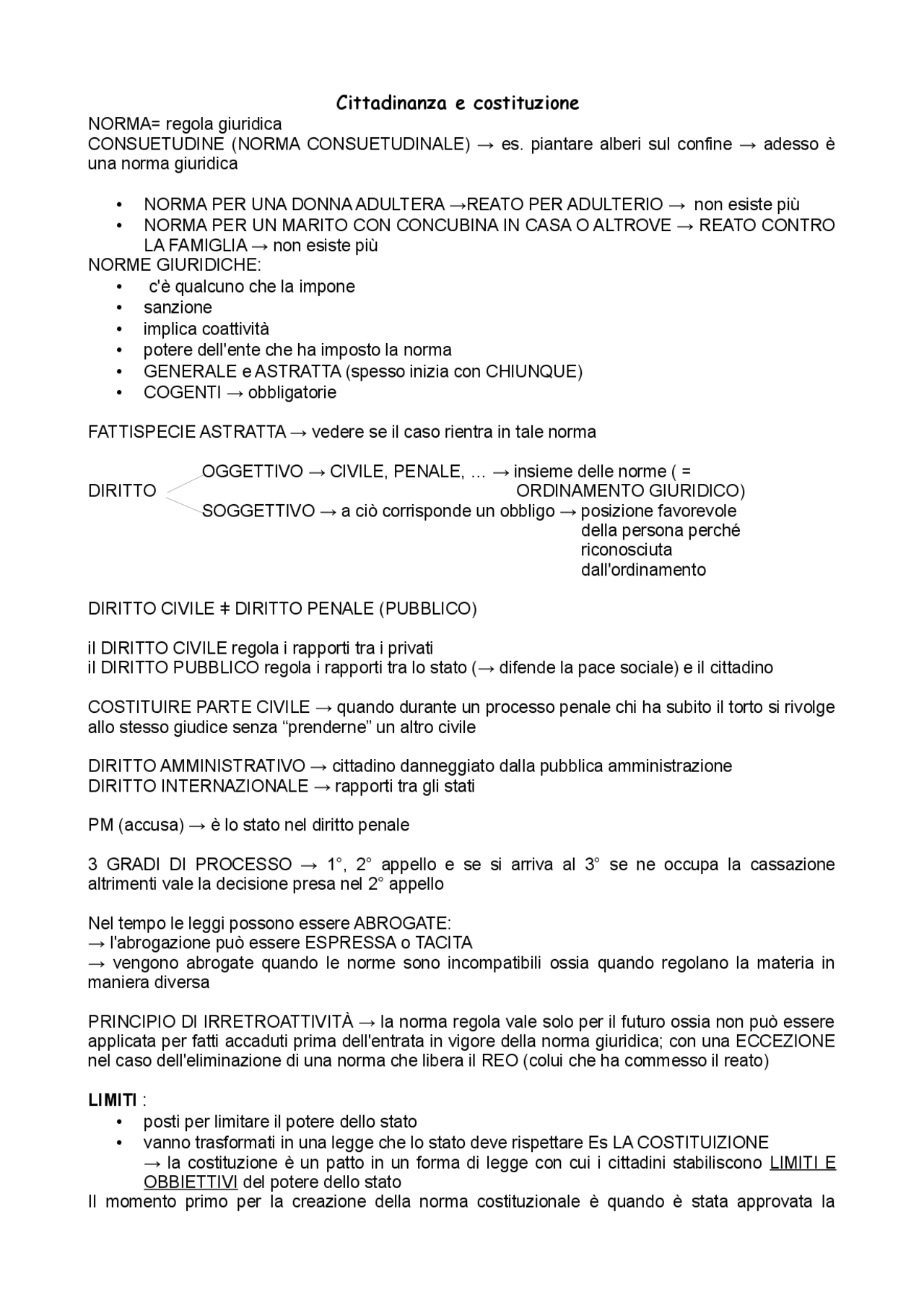 Cittadinanza E Costituzione Docsity