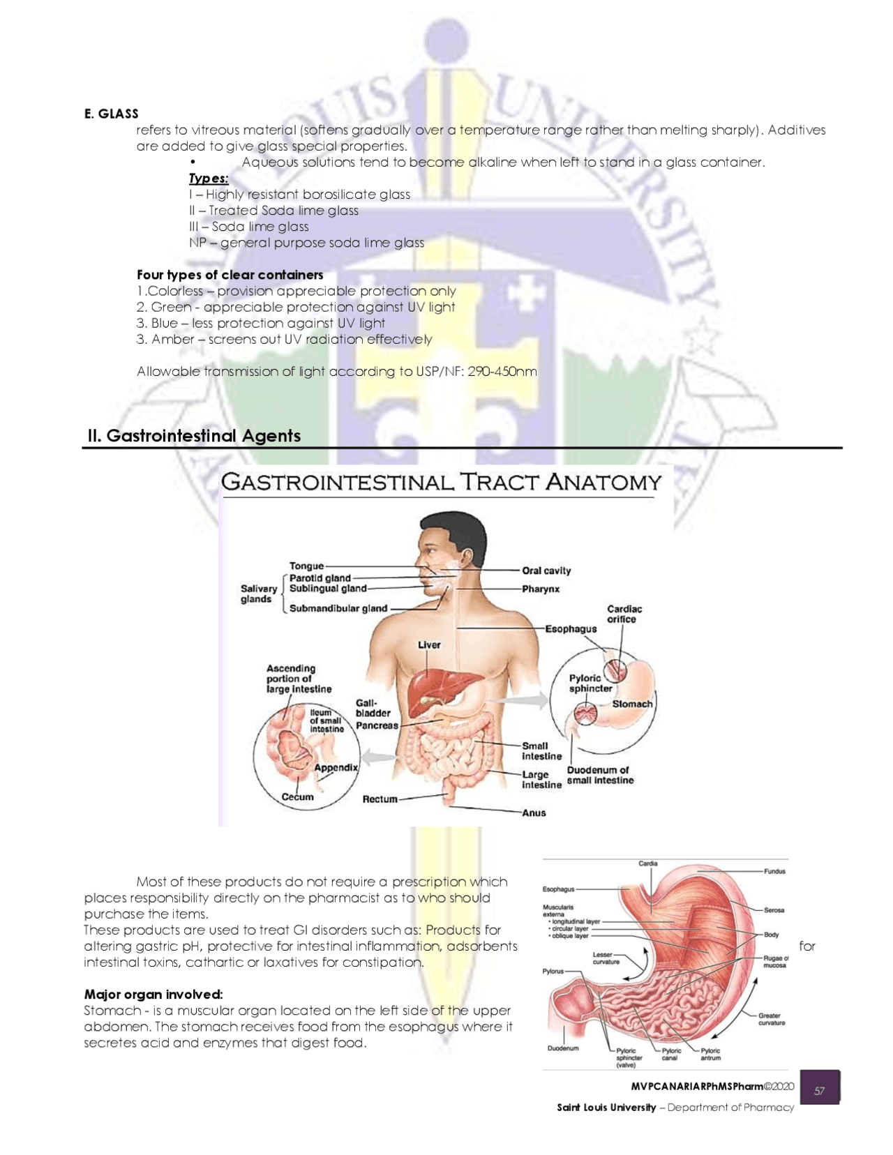 Module-Gastrointestinal Agents - Docsity