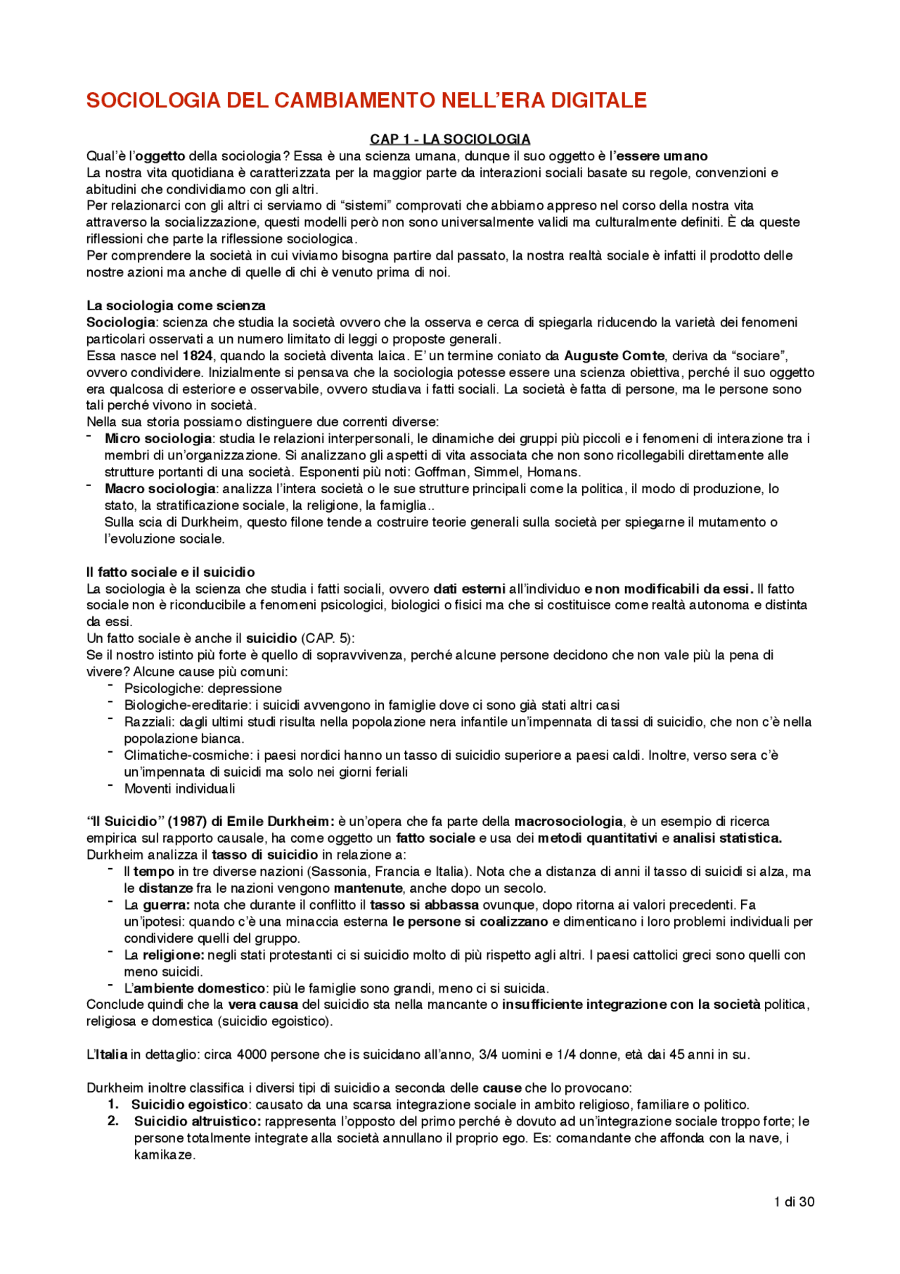 Appunti Sociologia Del Cambiamento Nellera Digitale Iulm Docsity