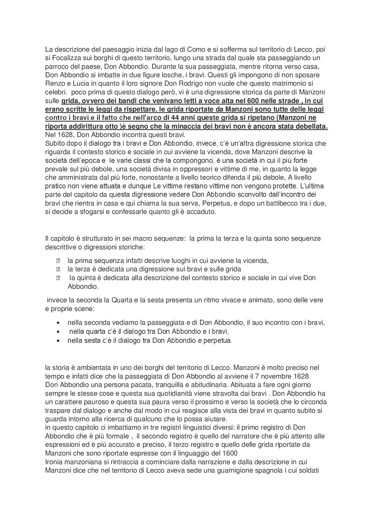 Cap1 Promessi Sposi Docsity