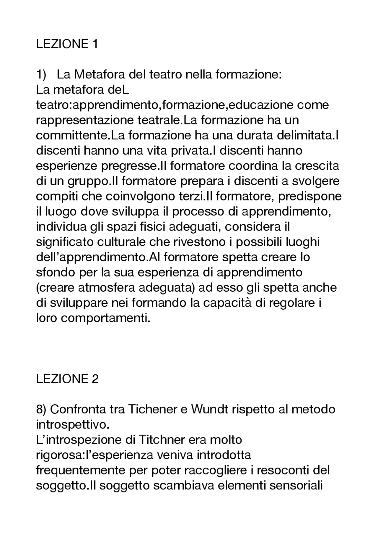 Domande Aperte Psicologia Generale Corrette Docsity