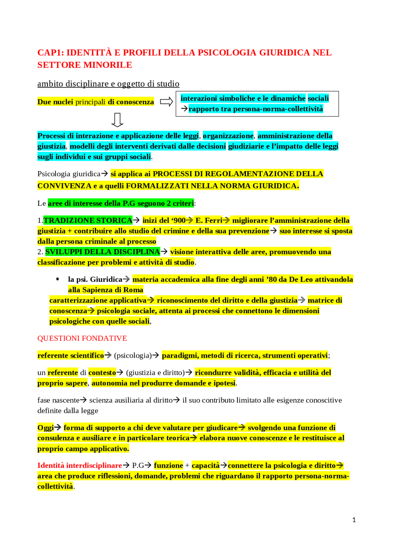 Manuale Di Psicologia Giuridica Minorile Docsity
