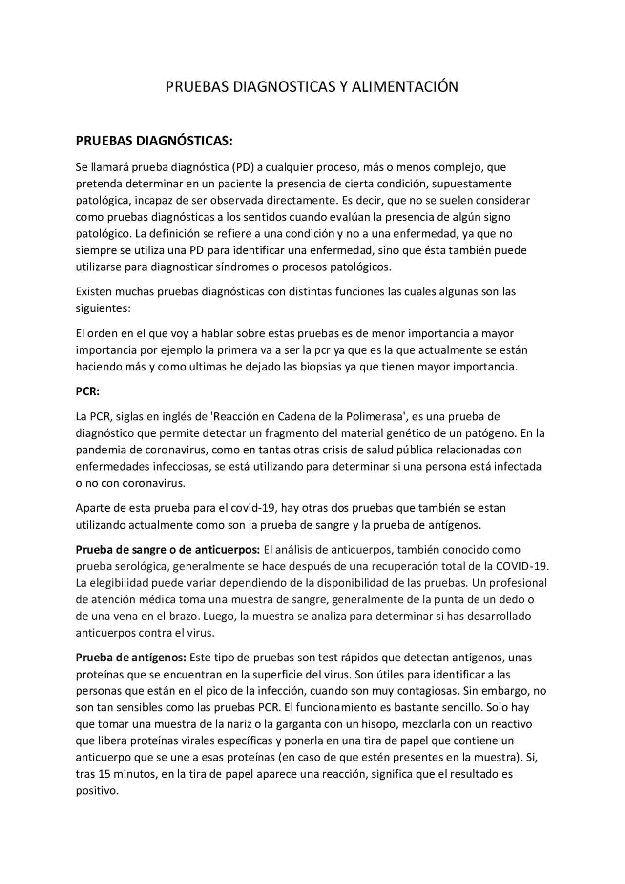 Pruebas Diagnosticas Y Tca Docsity
