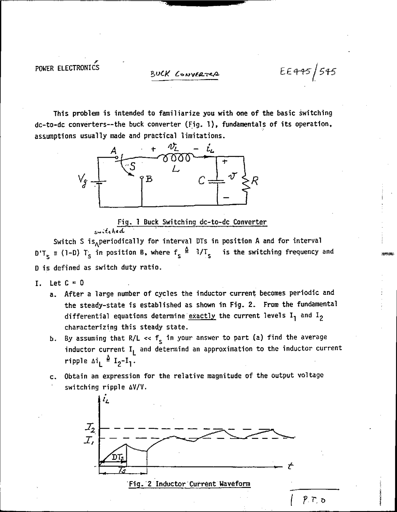 Partial Exam Power Electronic Docsity