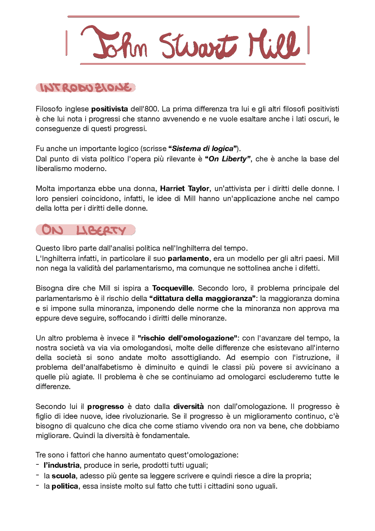 John Stuart Mill Filosofia Docsity