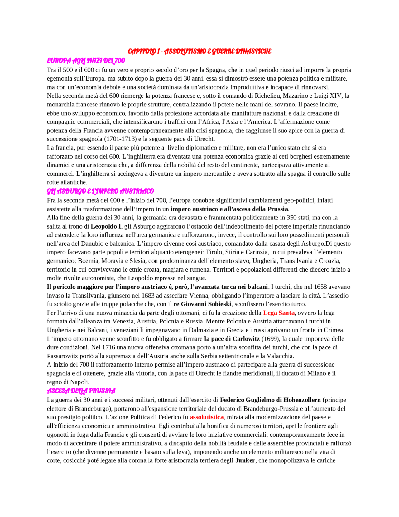 Assolutismo E Guerre Dinastiche Illuminismo Docsity