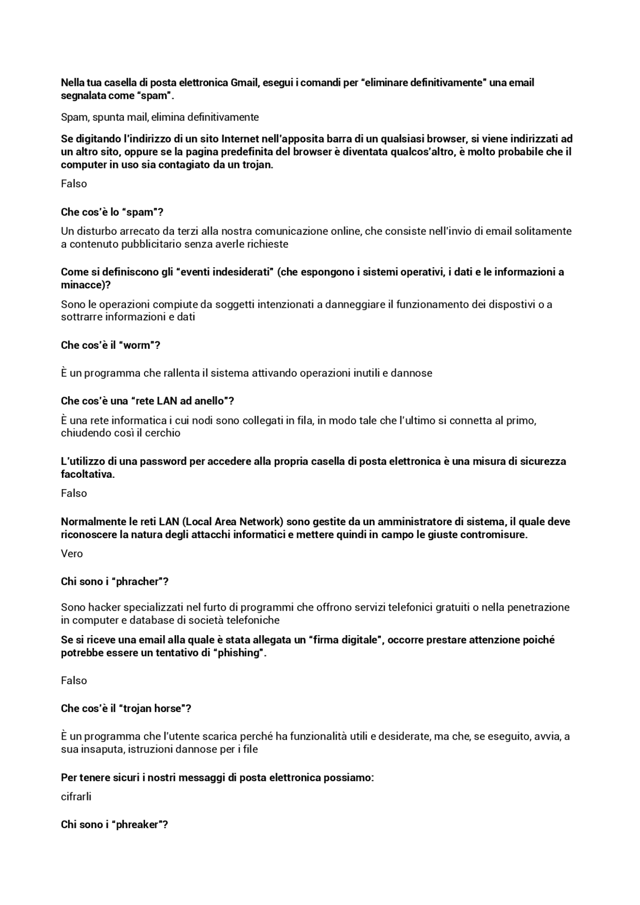 eipass 4 modulo prove d'esame Computer Science aprile 2021 | Prove d'esame di Elementi di ...