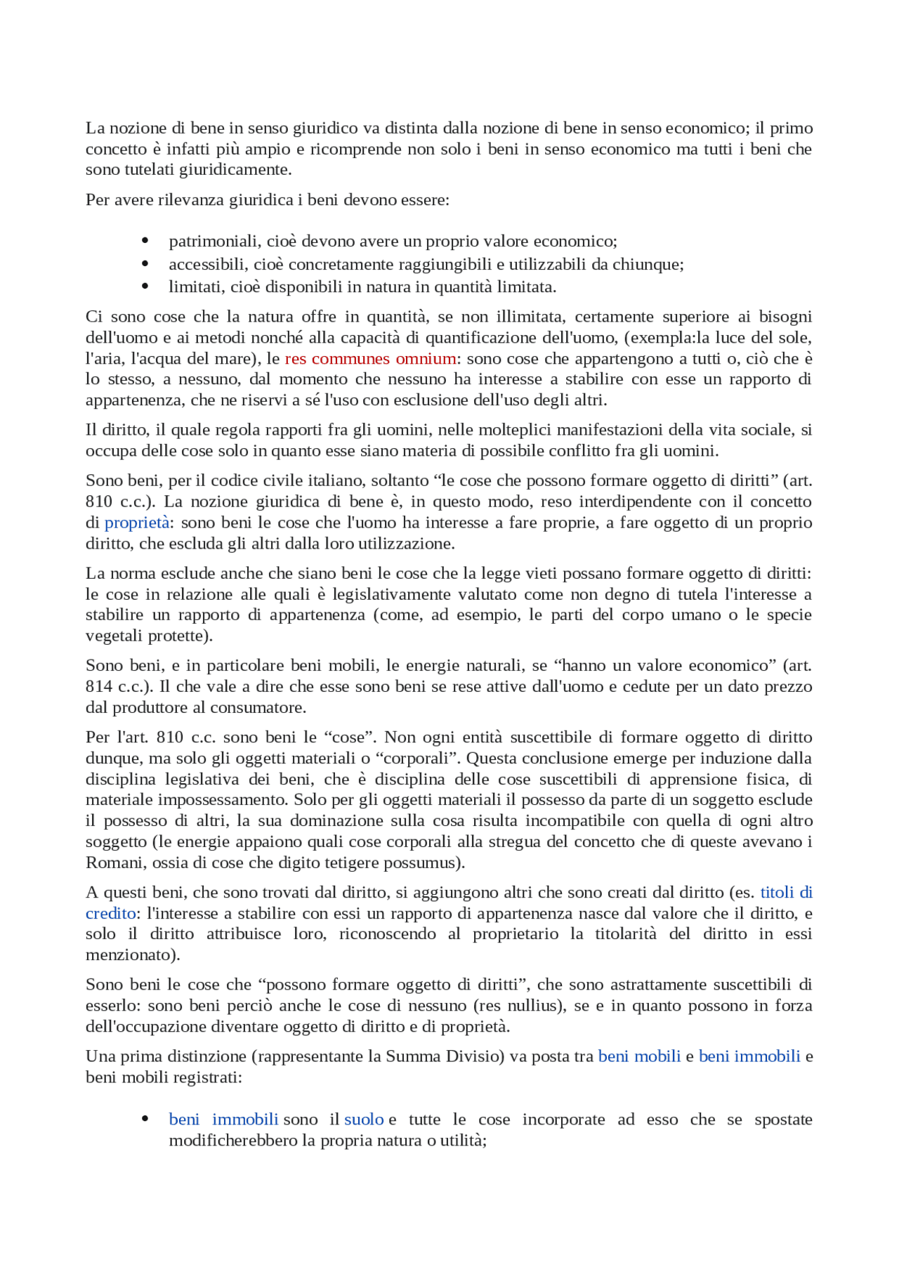 Il Bene In Senso Giuridico Docsity
