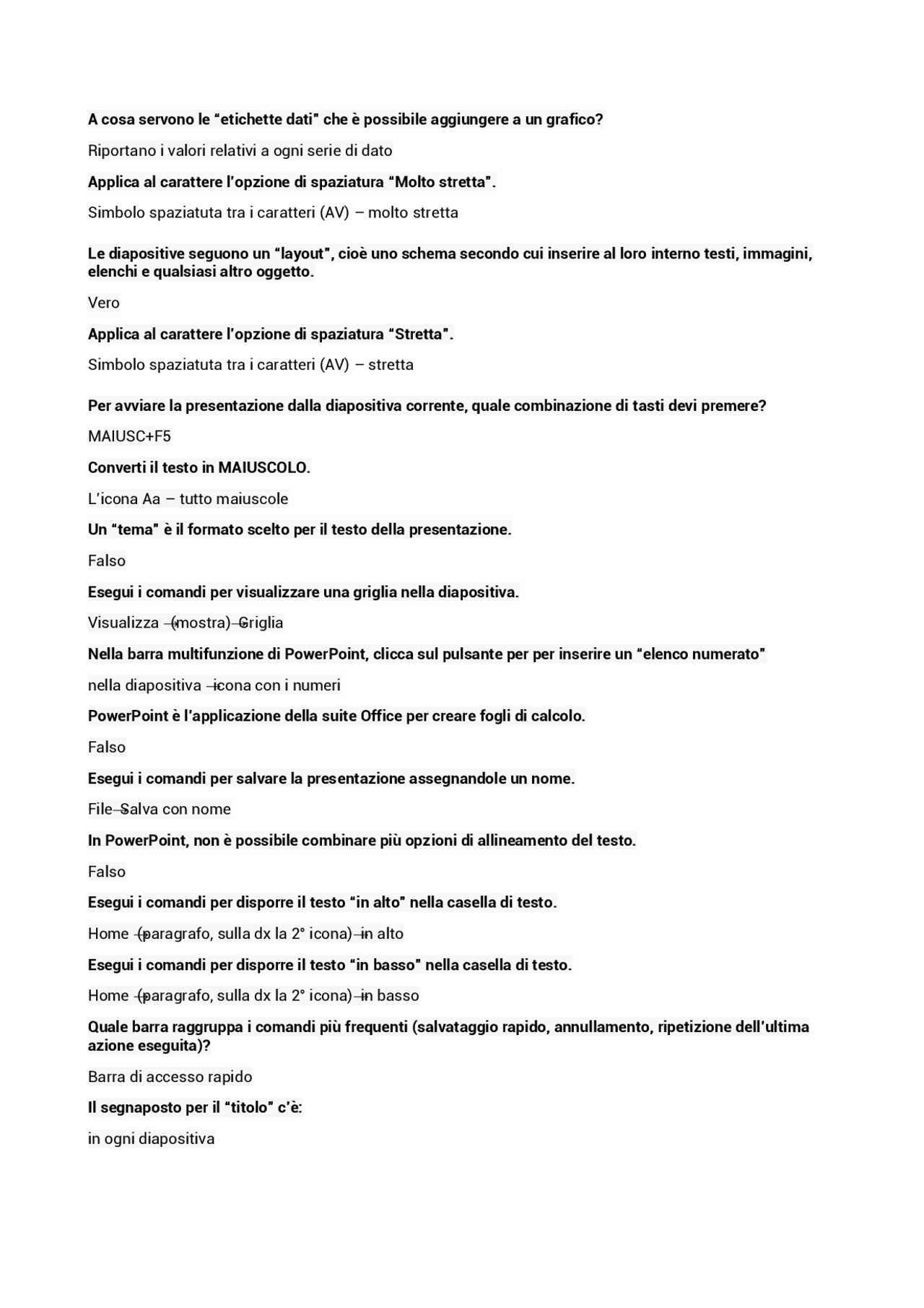 Eipass 7 modulo prove d'esame Computer Science aprile 2021 - Docsity