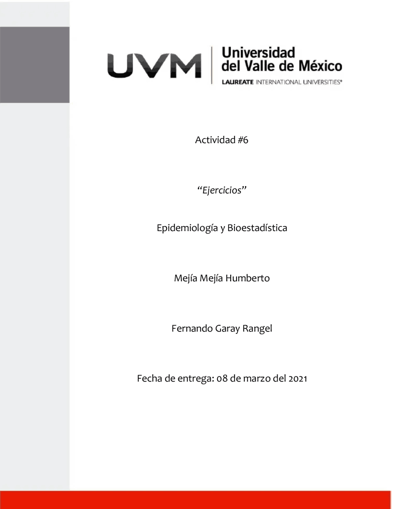Actividad 6 Ejercicios Ejercicios De Epidemiología Docsity