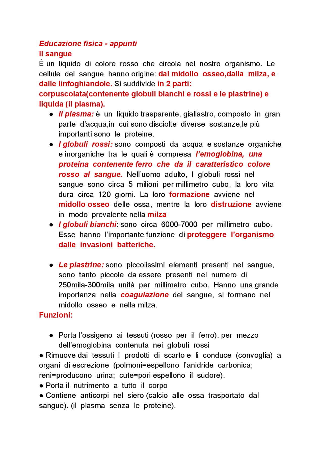 Educazione Fisica Appunti Di Teoria Docsity