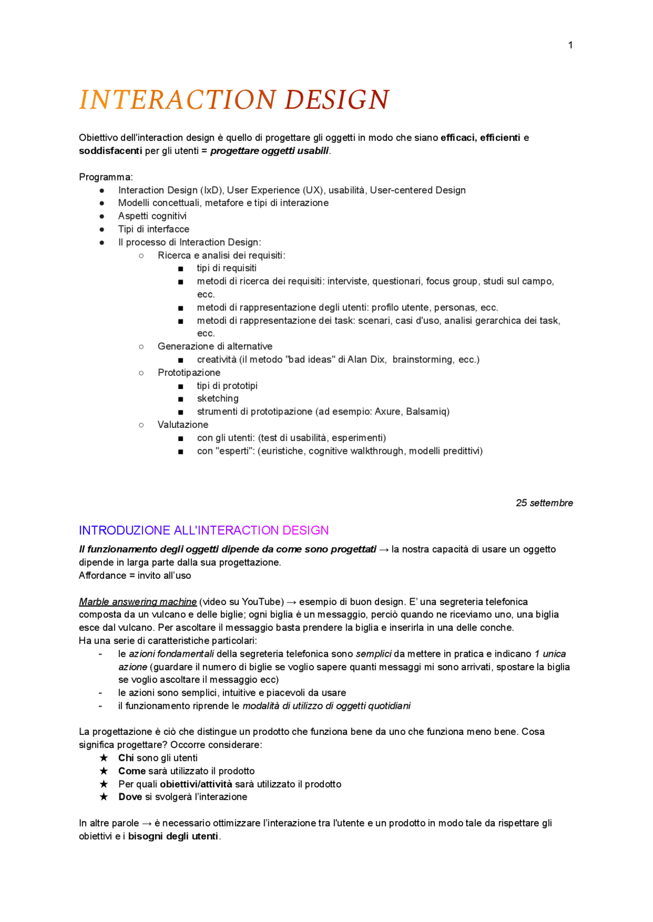 INTRODUZIONE A INTERACTION DESIGN - Docsity