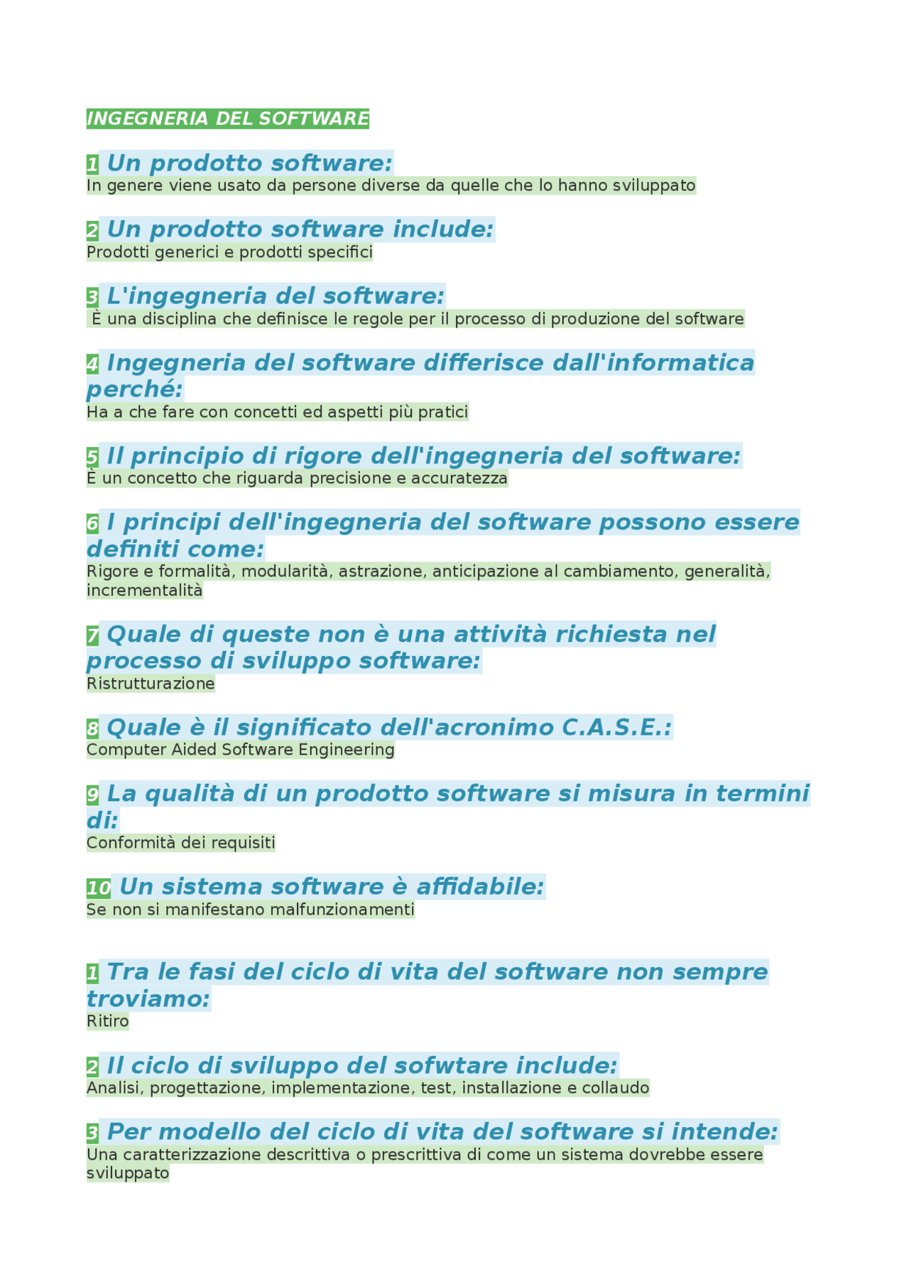 Ingegneria Del Software Mercatorum Prove Desame Di Ingegneria Del
