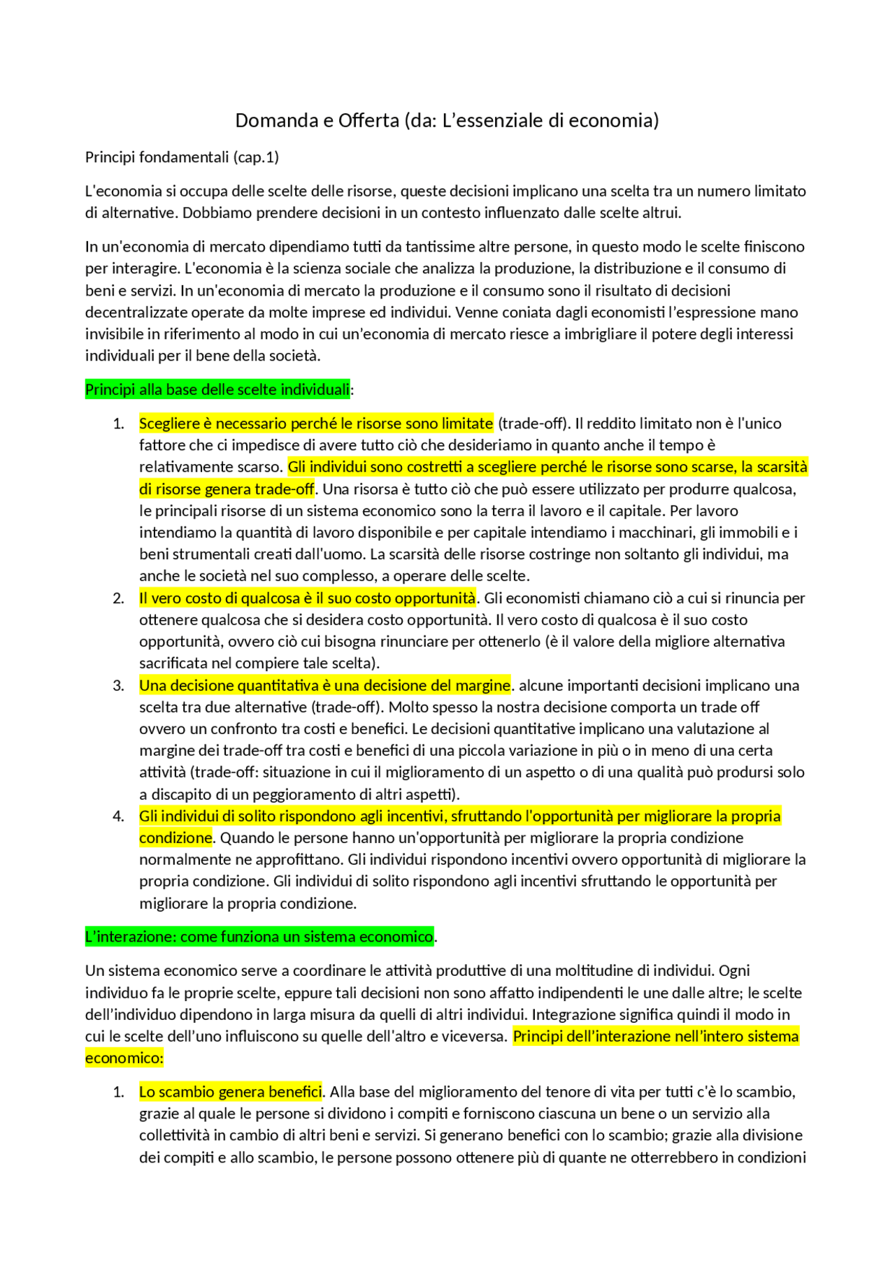 Microeconomia Domanda Offerta Ed Elasticità Docsity