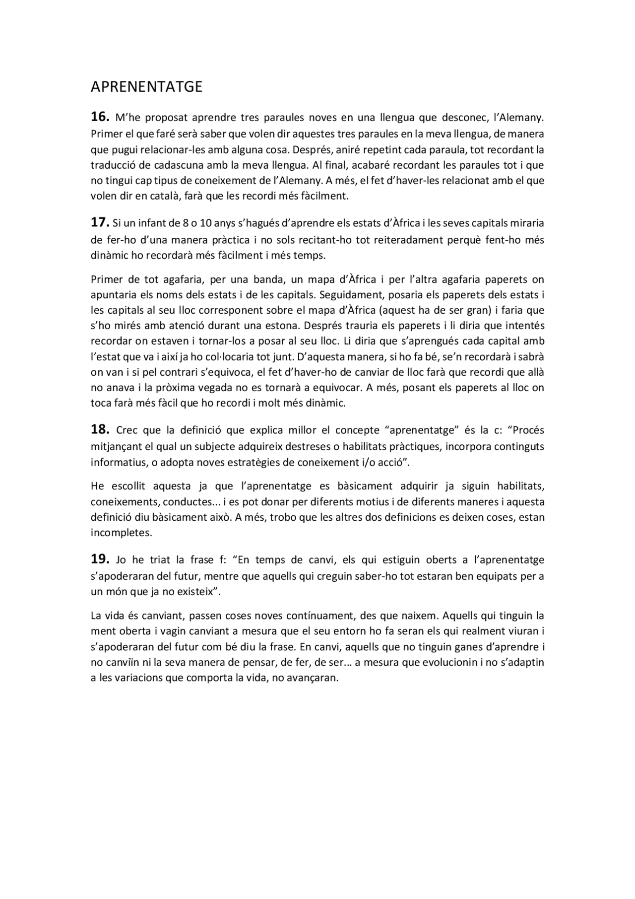 Psicologia Aprenentatge Docsity
