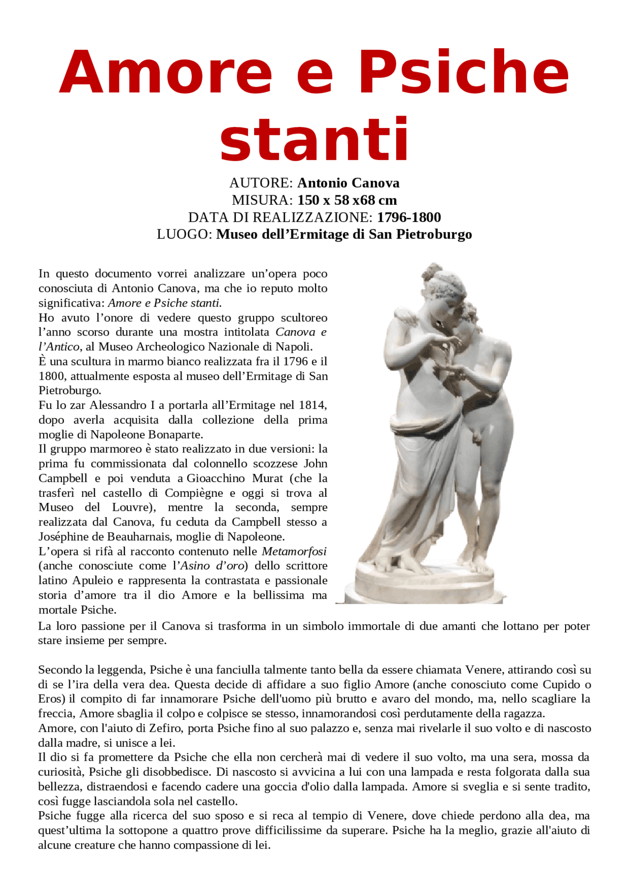 Amore E Psiche Stanti Docsity
