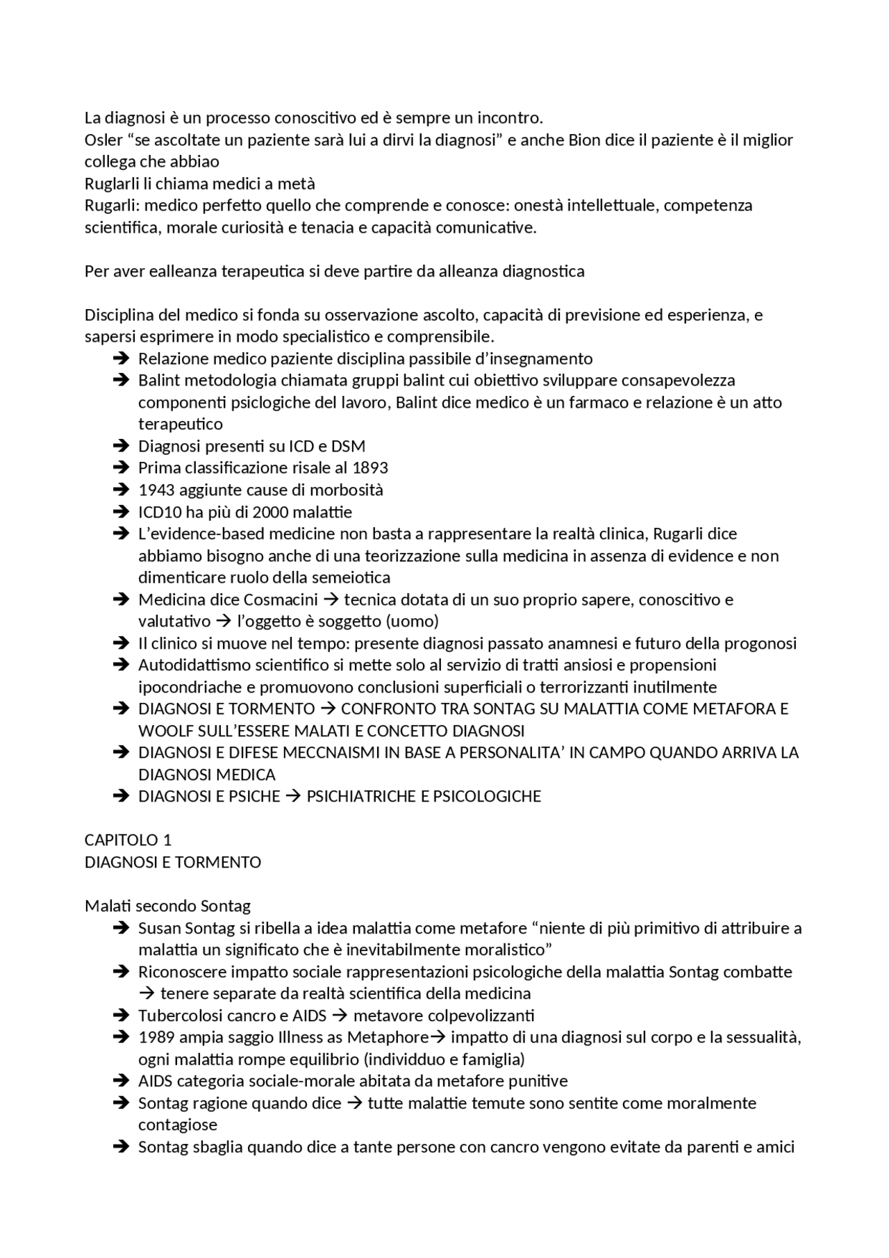 Riassunto del Capitolo 1 e 2 di Diagnosi e Destino - Docsity