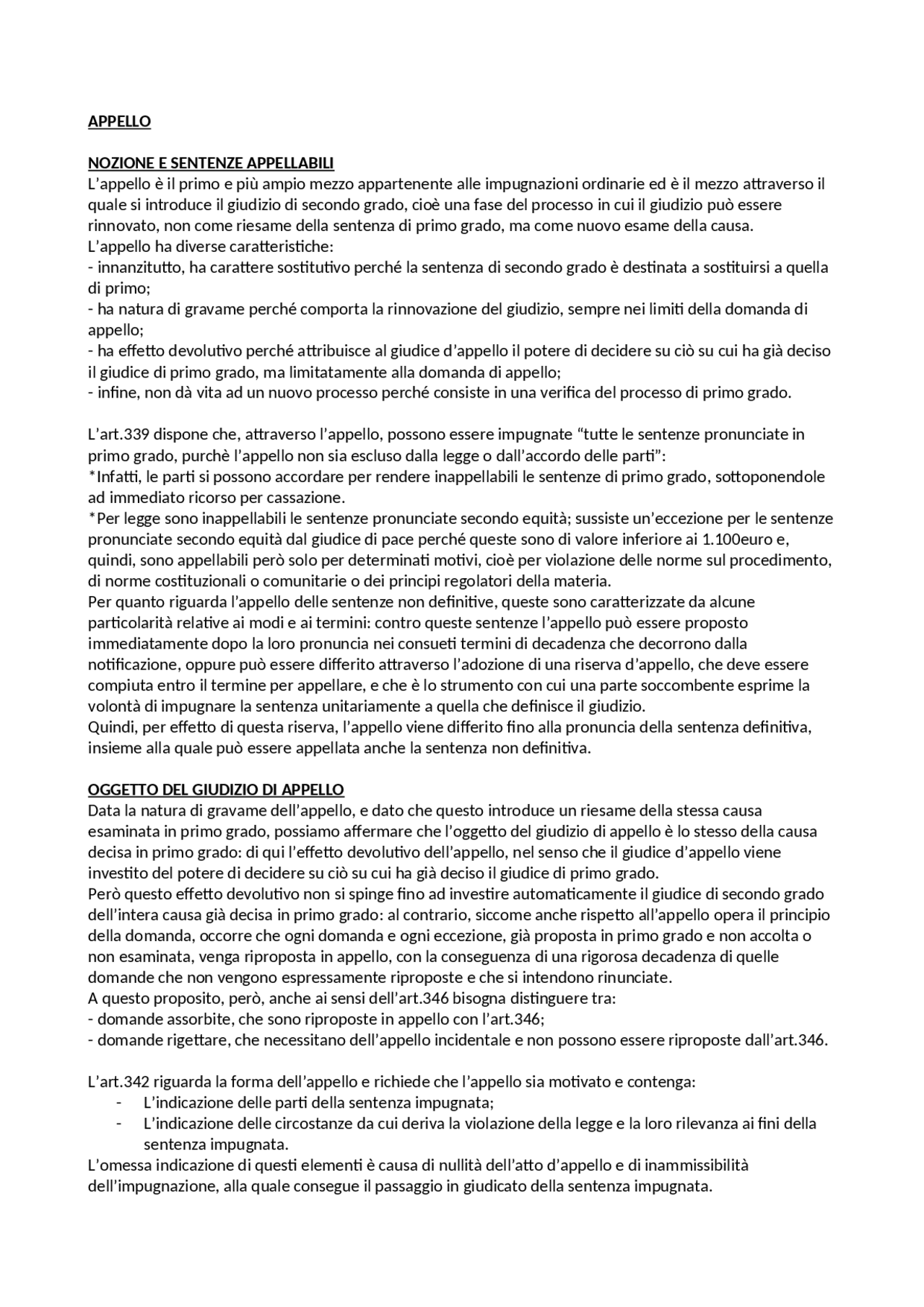 Appello Nel Processo Civile Docsity