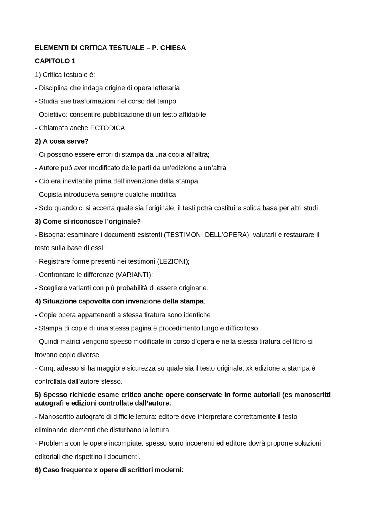 Elementi Di Critica Testuale Docsity