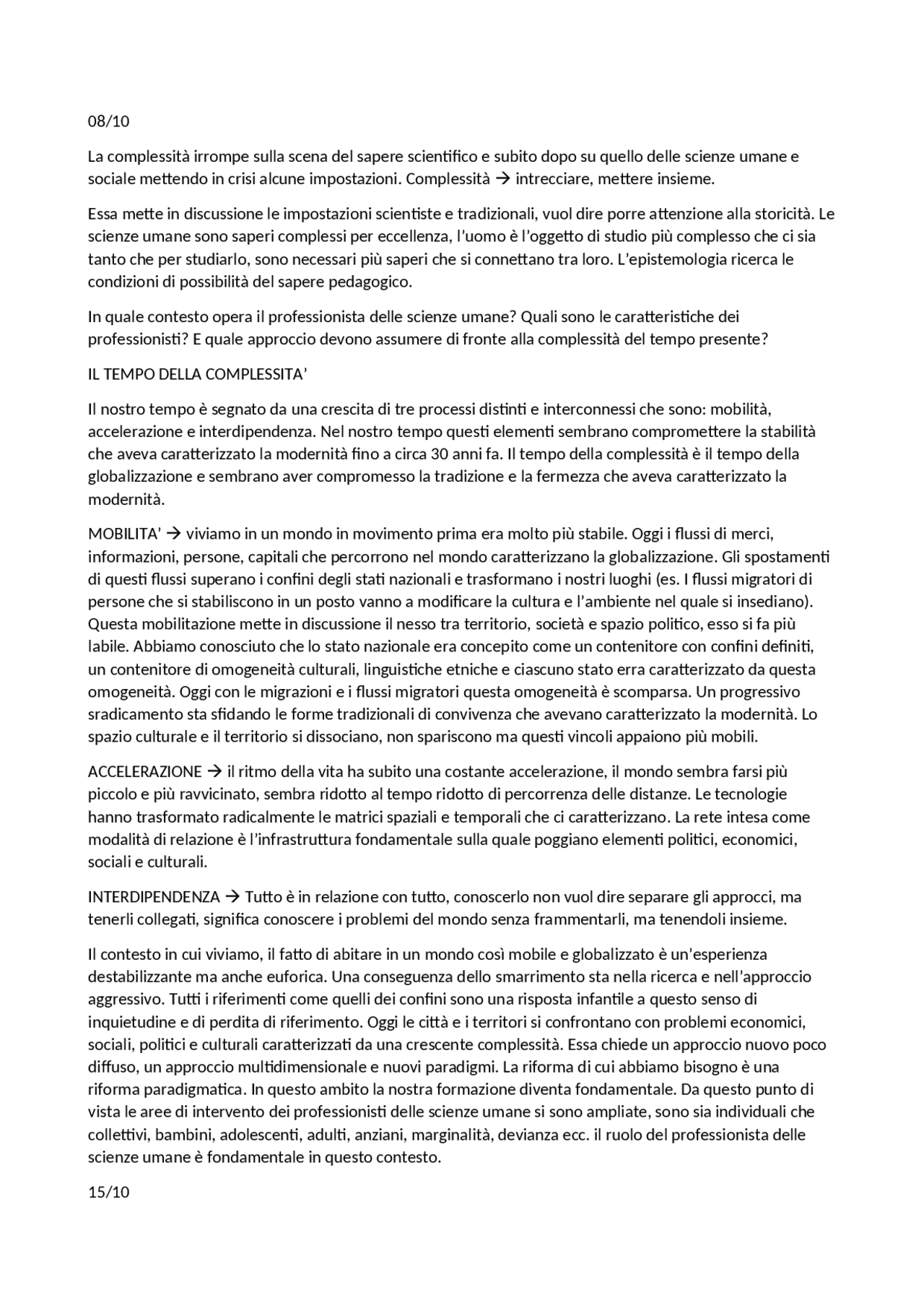 Epistemologia Delle Scienze Pedagogiche Docsity