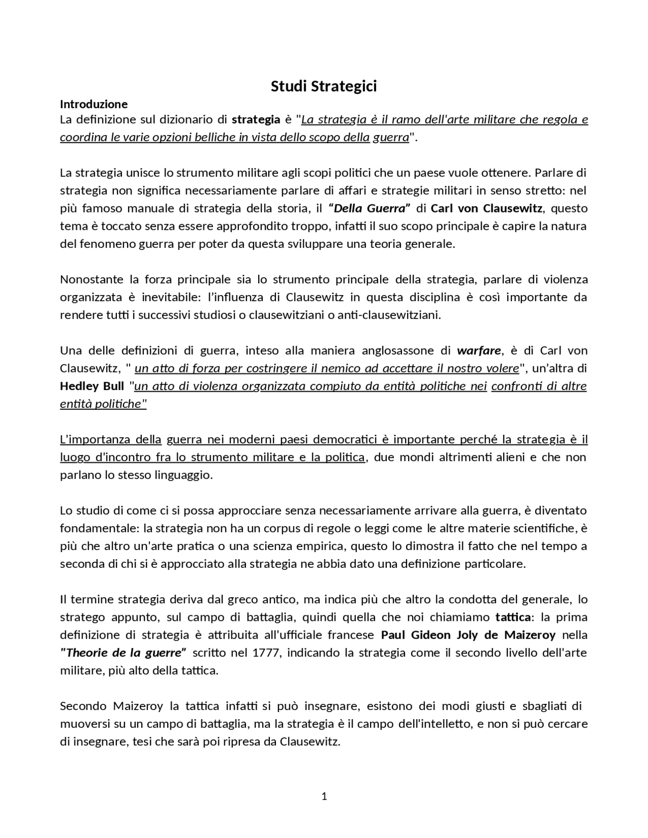 Giacomello - Manuale di Studi Strategici - Docsity