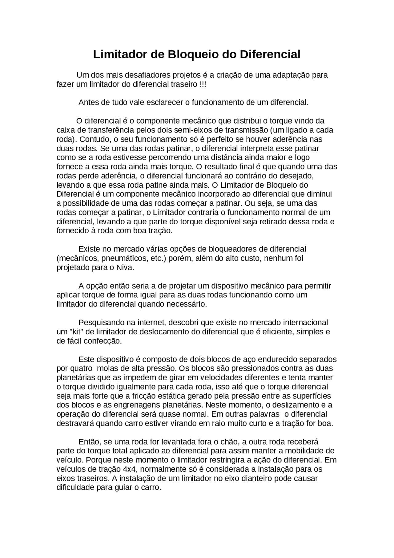 Bloqueio De Diferencial Docsity
