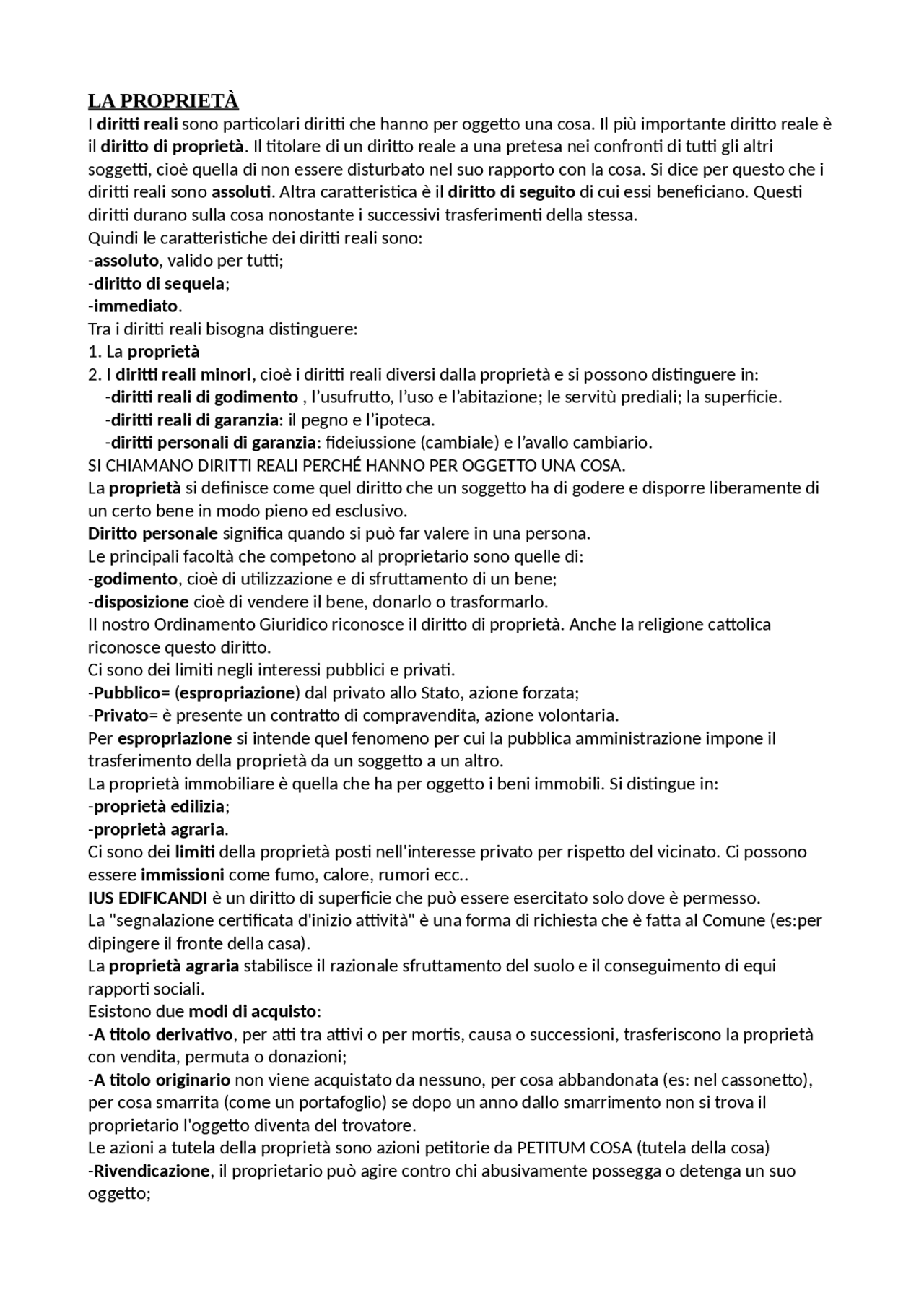 Proprietà E Possesso Docsity
