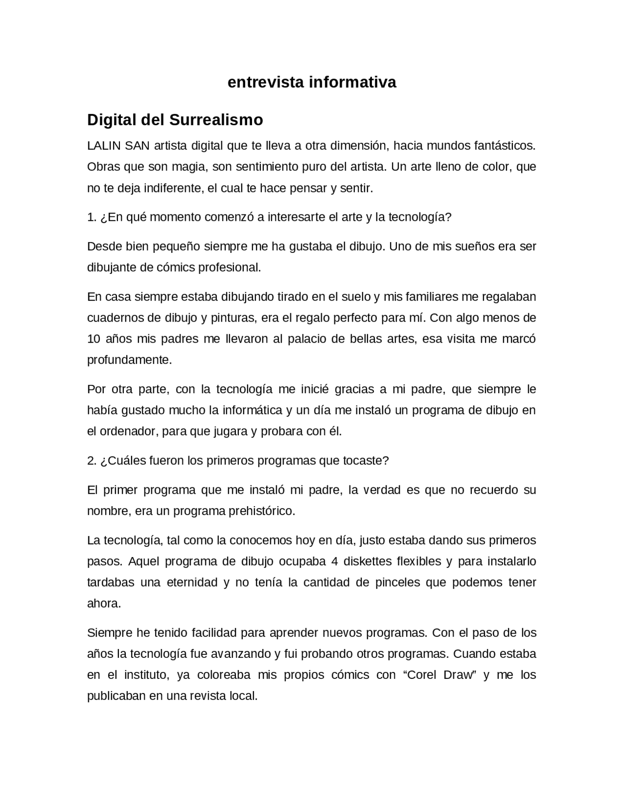Entrevista informativa | Ejercicios de Periodismo Comunitario | Docsity