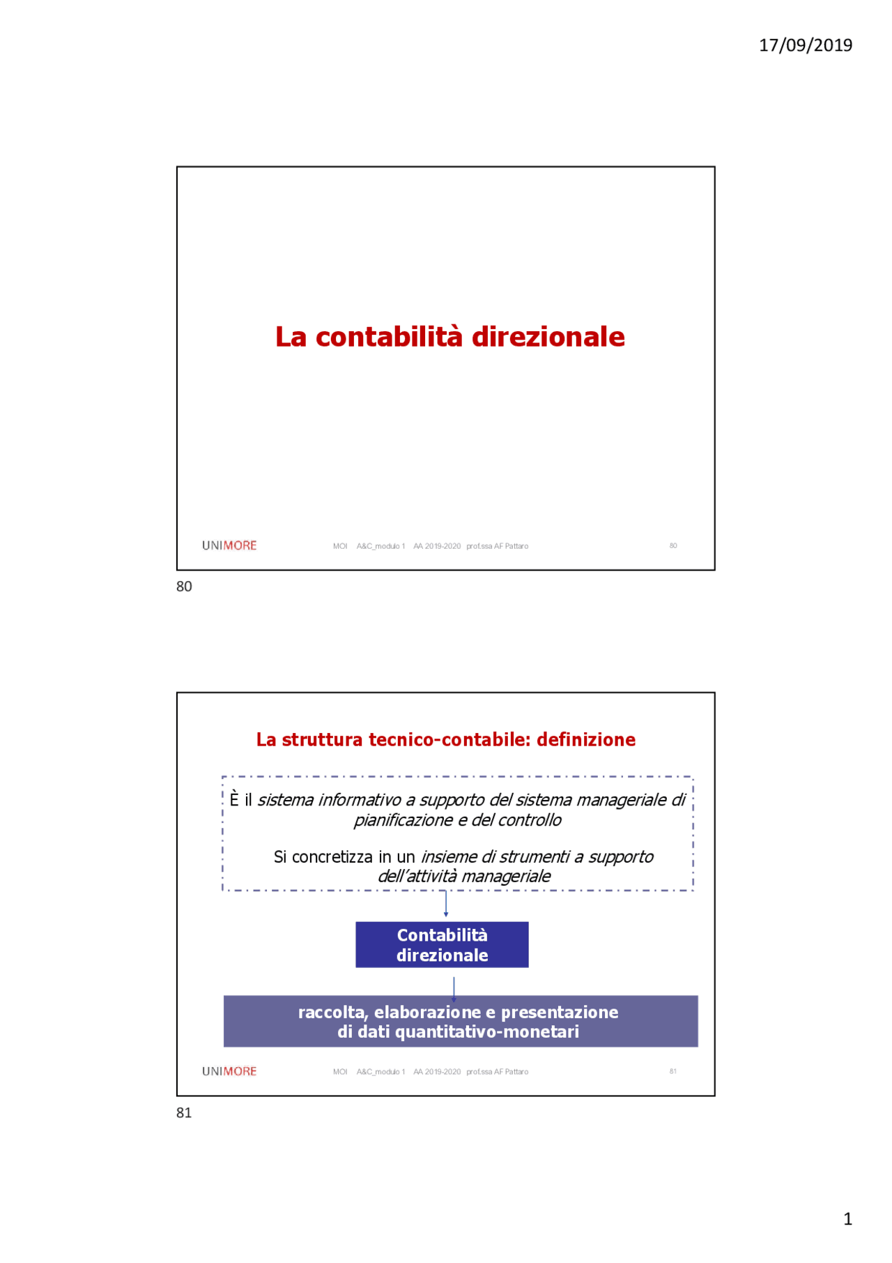 Contabilità Direzionale Docsity