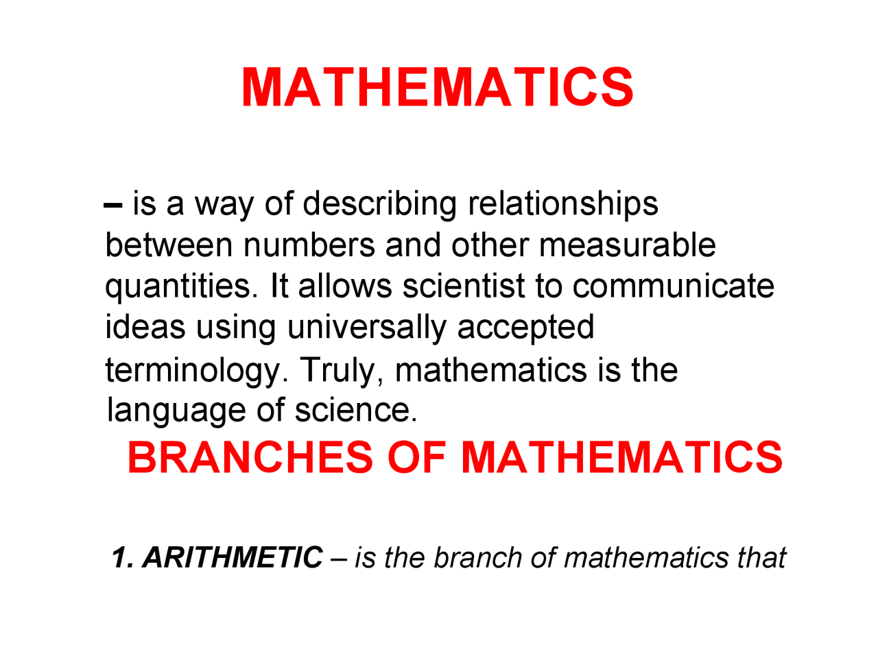 Math Lesson 1 Math And Stat Docsity