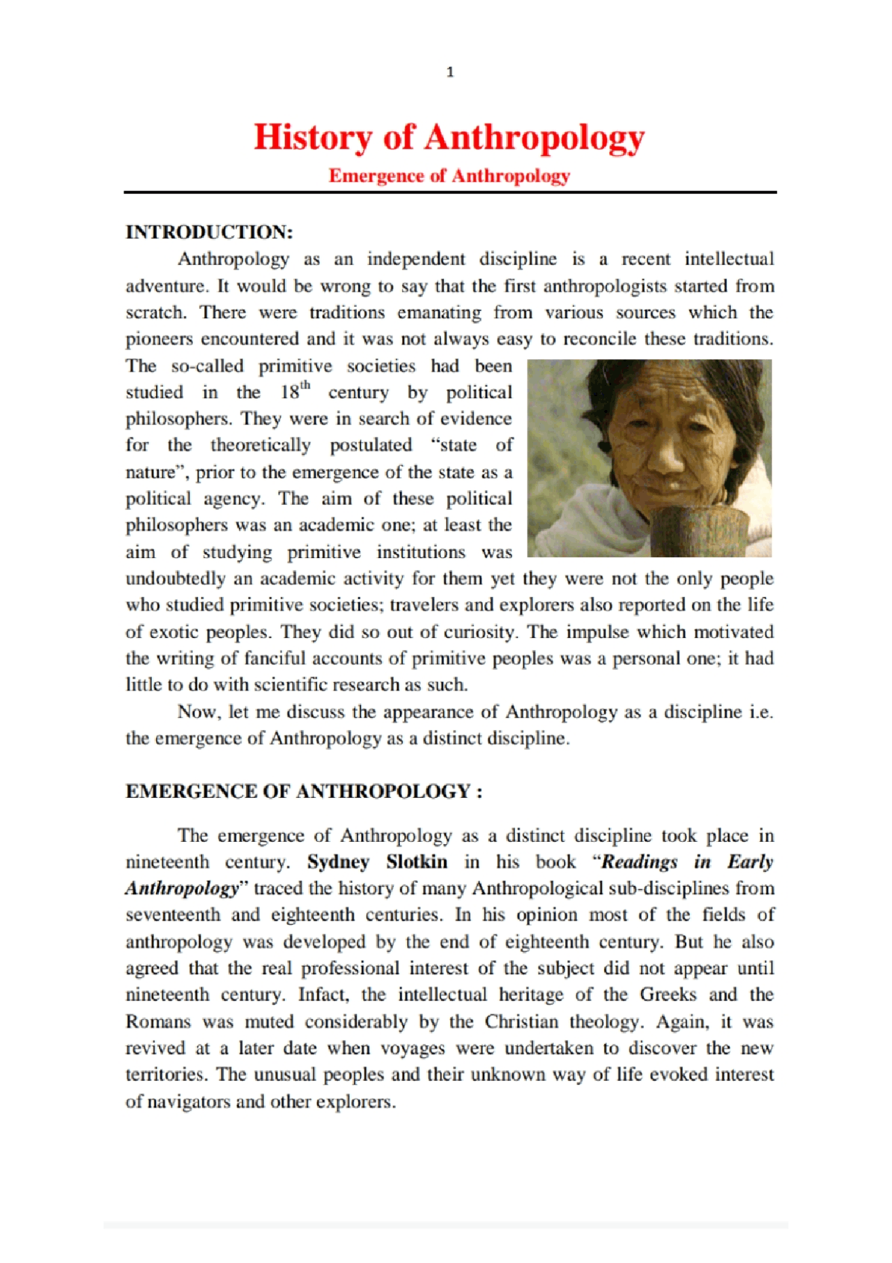 History Of Anthropology Docsity