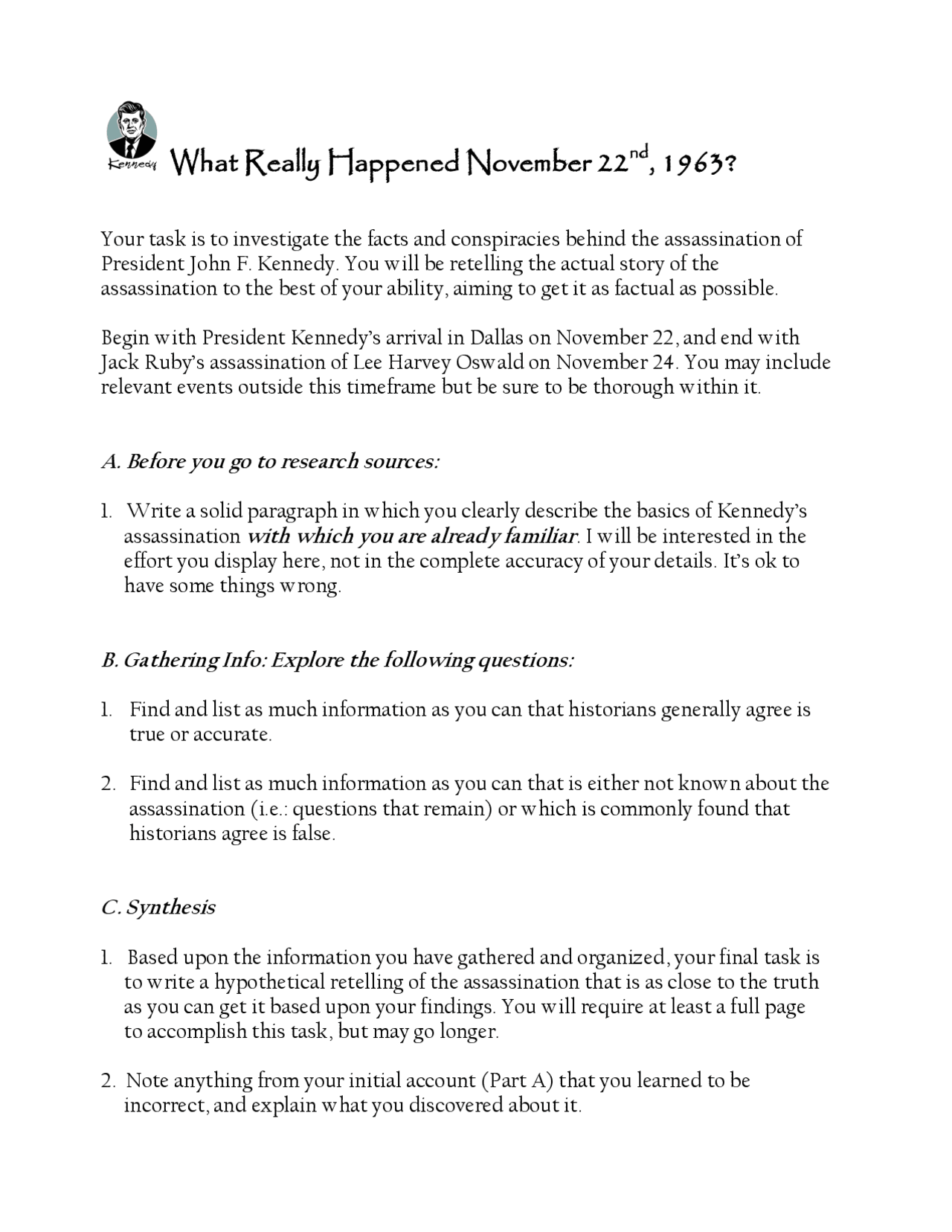 JFK assassination analysis - Docsity