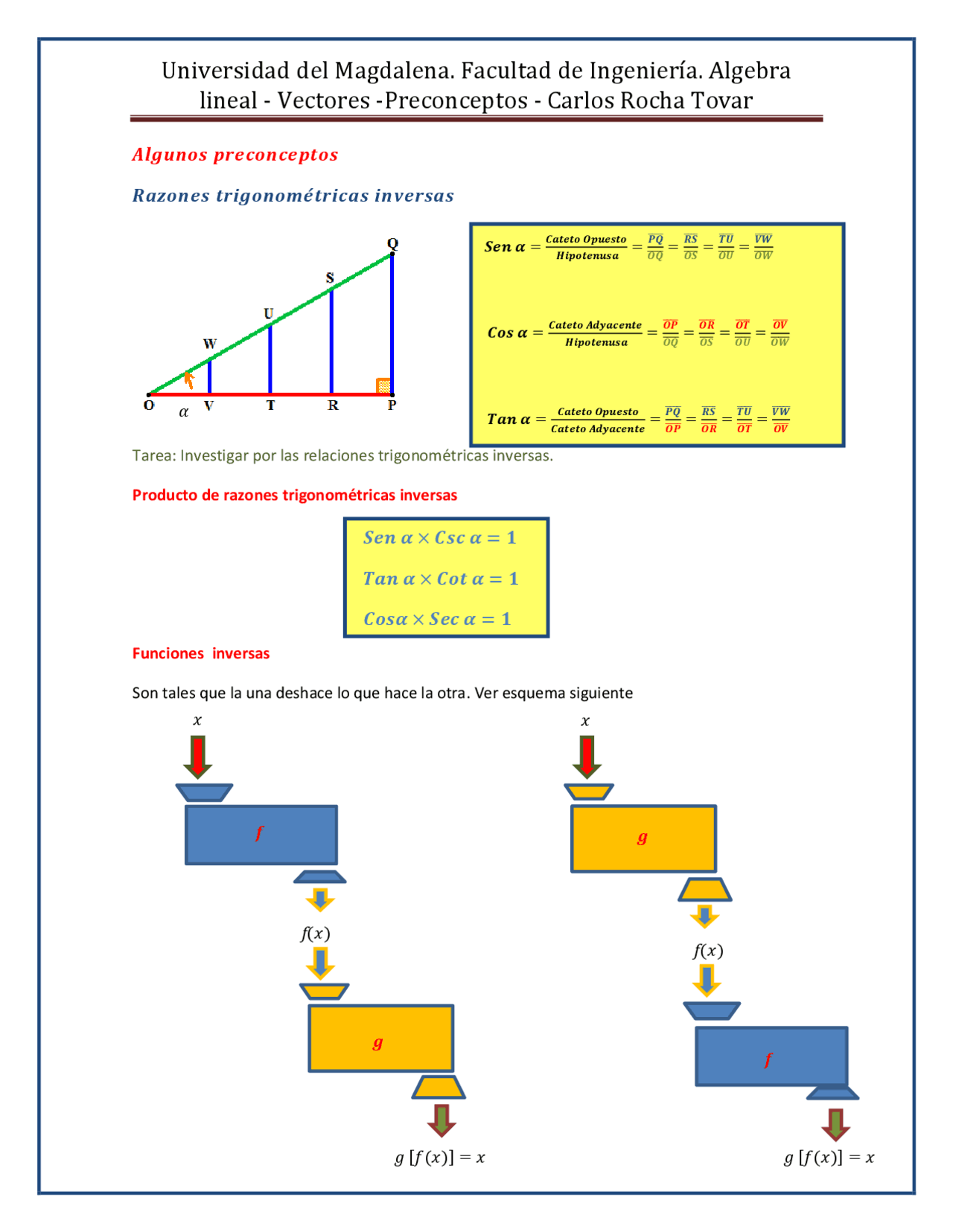 Preconceptos de vectores - Docsity