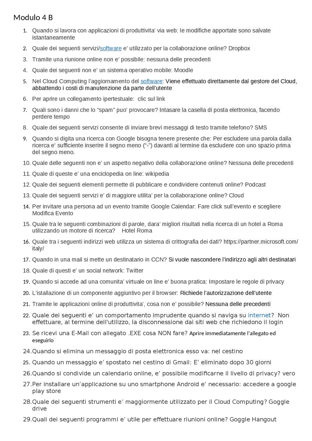 Esercitazioni EIRSAF FULL Uniscentia 2021 - Docsity