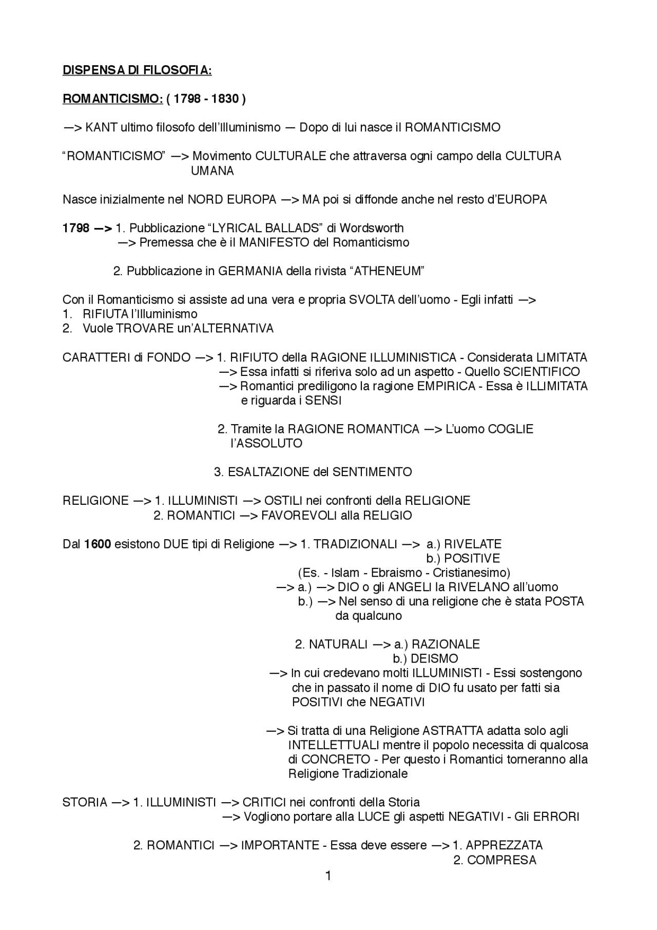 Appunti Programma Di Filosofia 5 Liceo Docsity