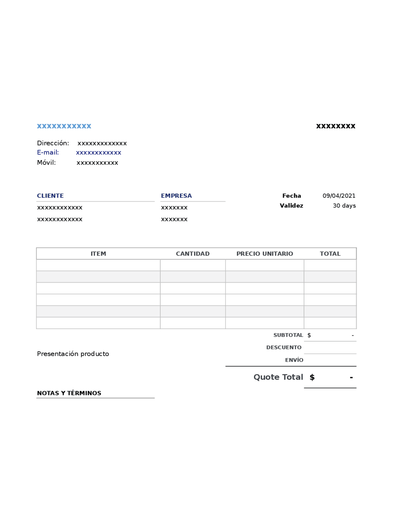 Factura Proforma O Cotización Notes De Logistiques Docsity
