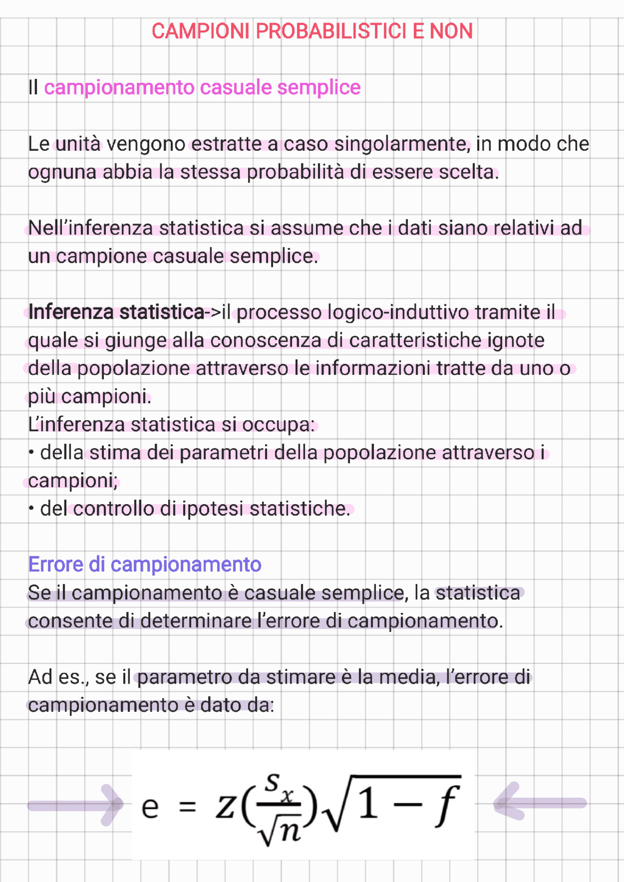 Appunti Sul Campionamento Prof Bobbio Docsity