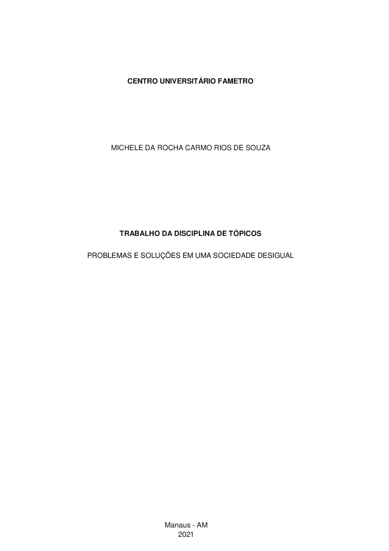 Trabalho de tópicos - Problemática - TCC - Docsity