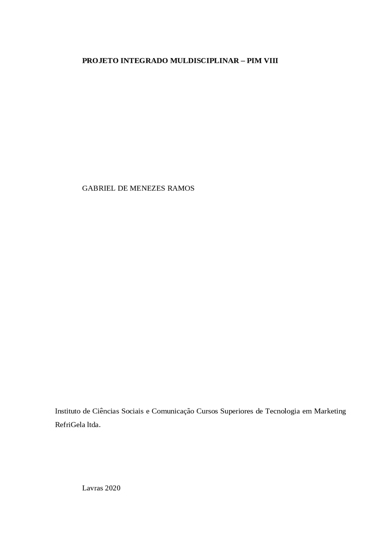 Projeto Multidisciplinar Docsity