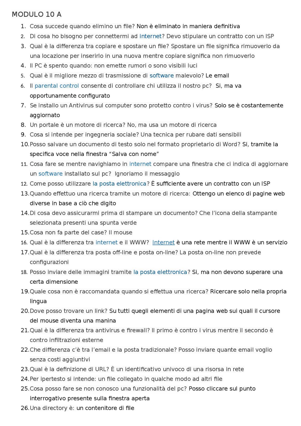 Esercitazioni EIRSAF FULL Uniscentia 2021 - Docsity