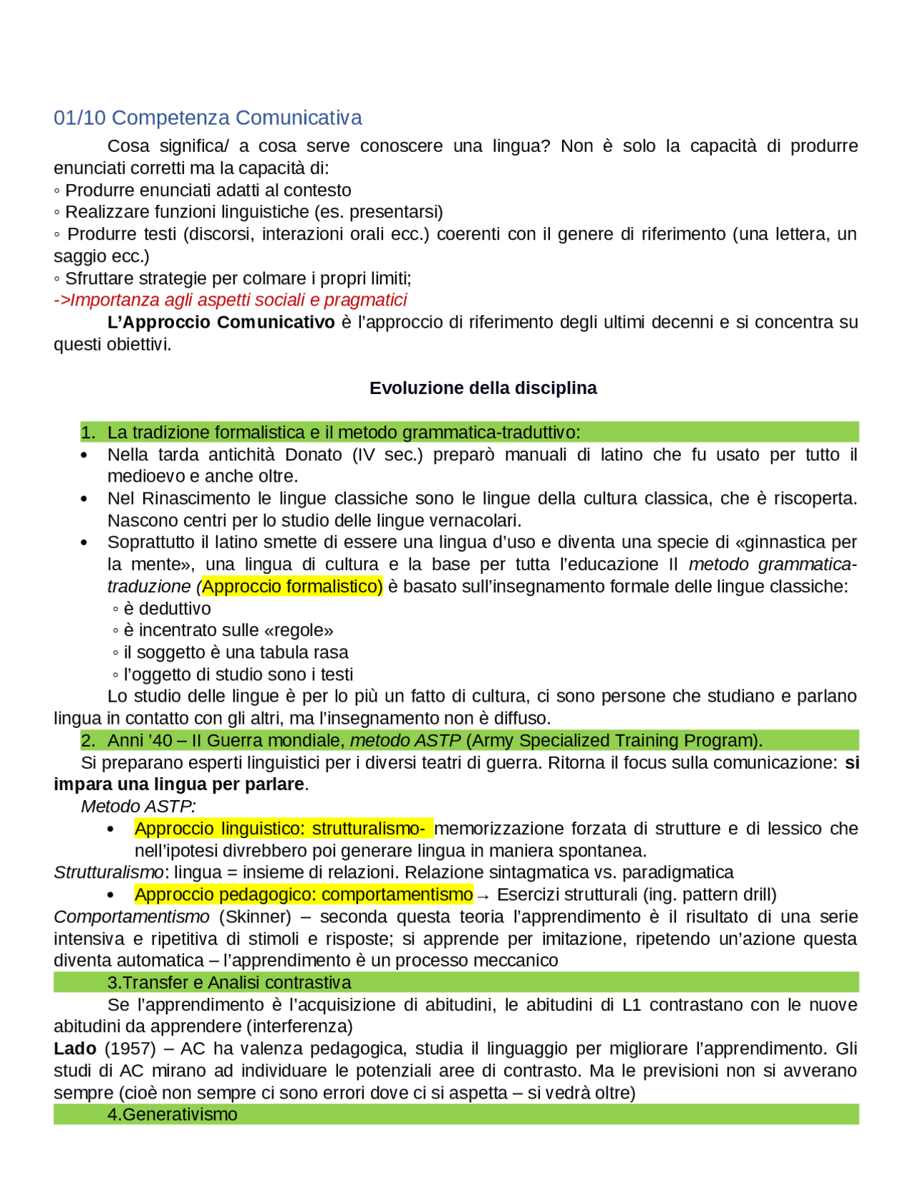Didattica Delle Lingue Docsity