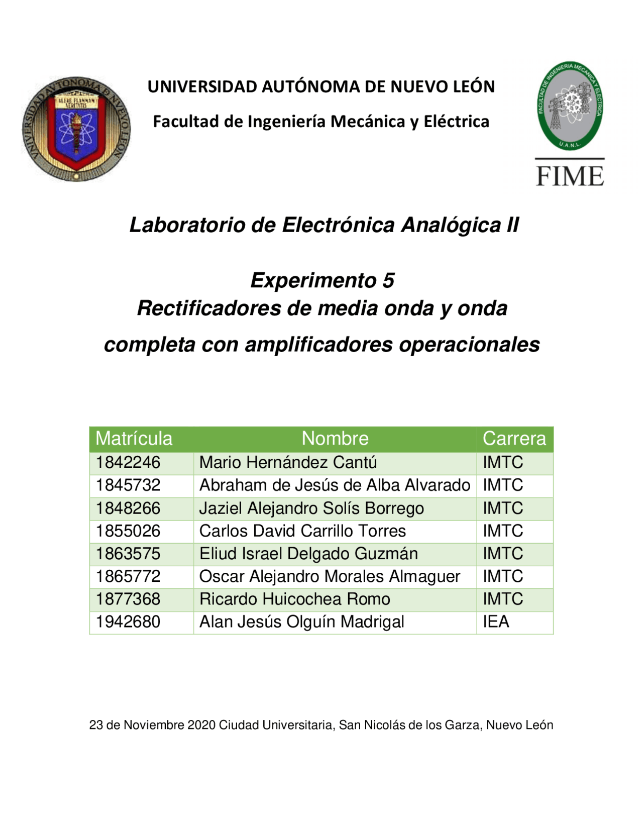 practica 5 electronica | Exercises Electronics | Docsity