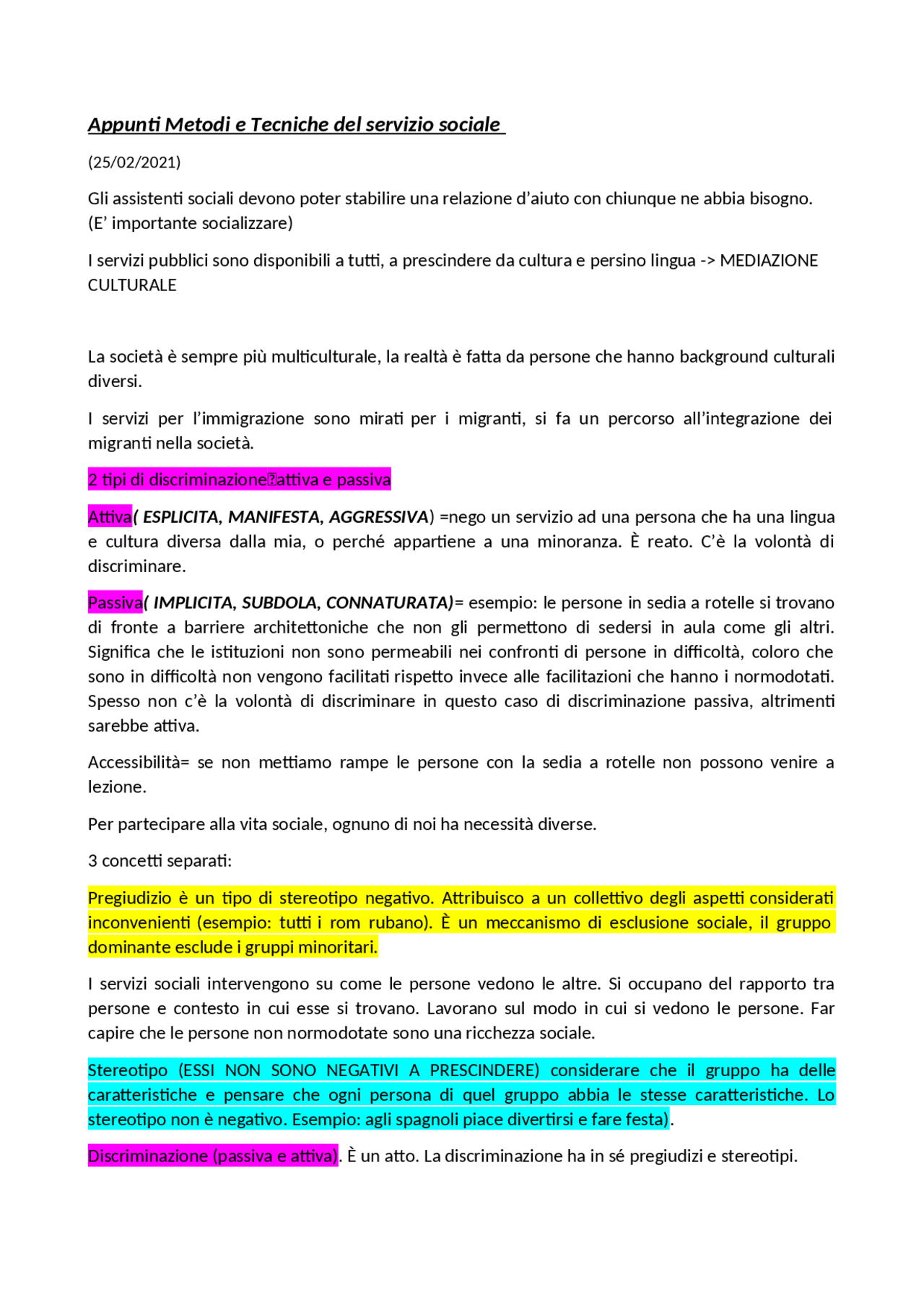 Appunti Metodi E Tecniche Del Servizio Sociale Sapienza Docsity