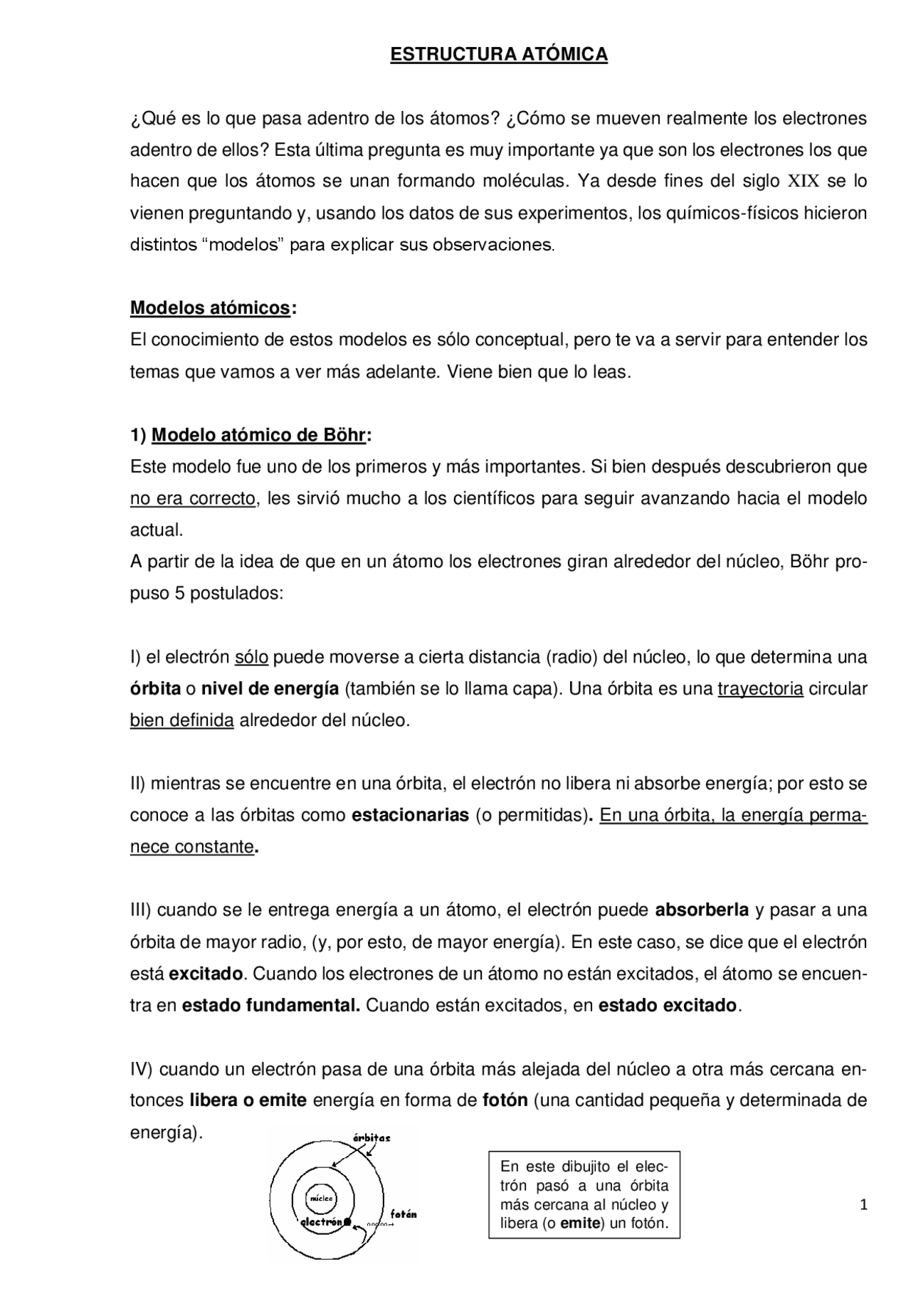 Estructura Atómica Moderna Notes De Chimie Docsity