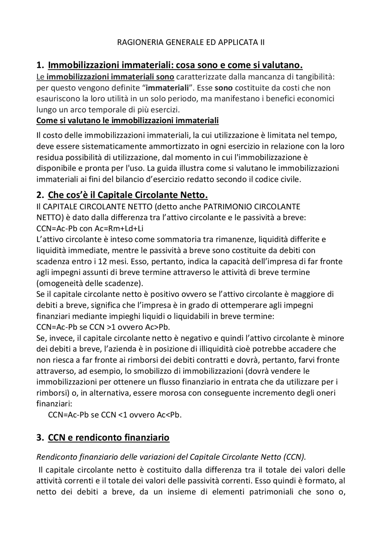 Domande Con Risposte Aperte Ragioneria Generale E Applicata Ii Docsity