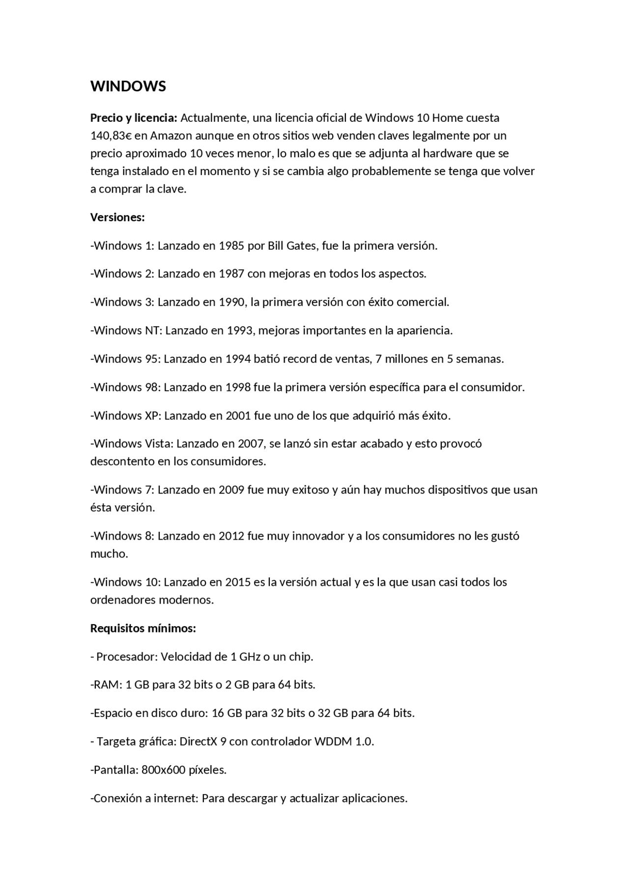 Explica los sistemas operativos LINUX, WINDOWS y MAC - Docsity