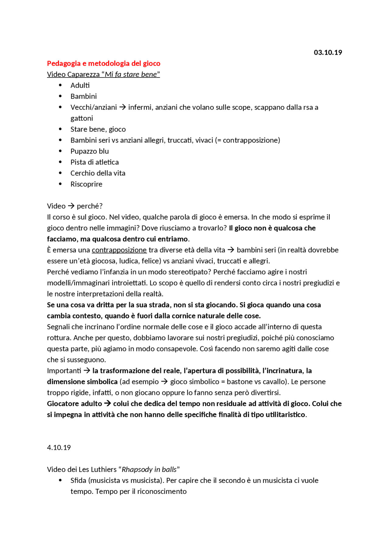 Pedagogia E Metodologia Del Gioco Docsity
